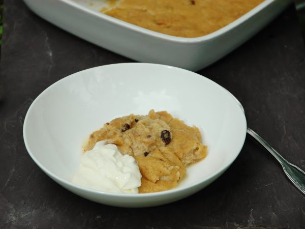 Baked Polenta Pudding with Apples and Sultanas | Healthy Home Cafe