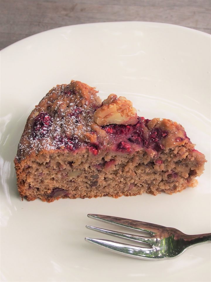 Raspberry and Walnut Cake | Healthy Home Cafe